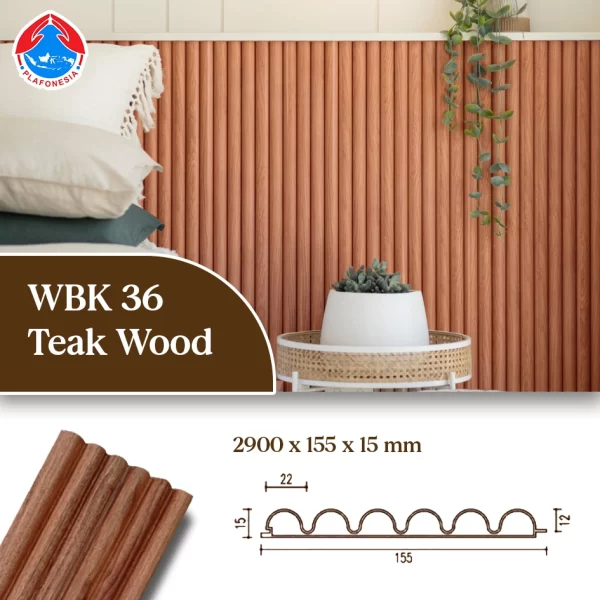 WPC Wall Panel Plafonesia WP-101 SL Golden Teak | Trendy & Stylish