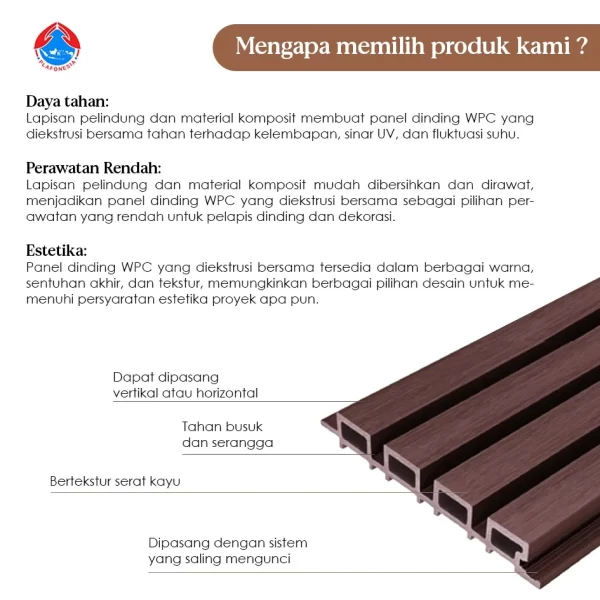 Wall Panel Dinding Outdoor WP001O Crimson Timber Trendy & Stylish