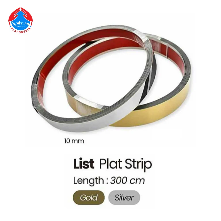 Lis Plafon PVC Plat Strip Stainless Steel Gold 10 mm - Produknya Orang ...